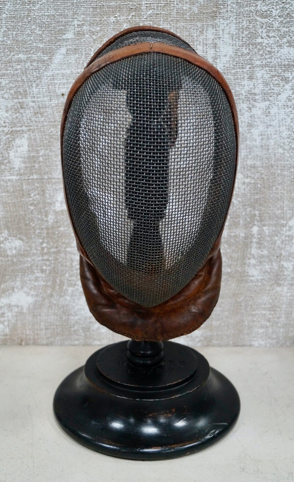 French Leather Wire Fencing Mask On Stand (SOLD) – Clubhouse Interiors Ltd