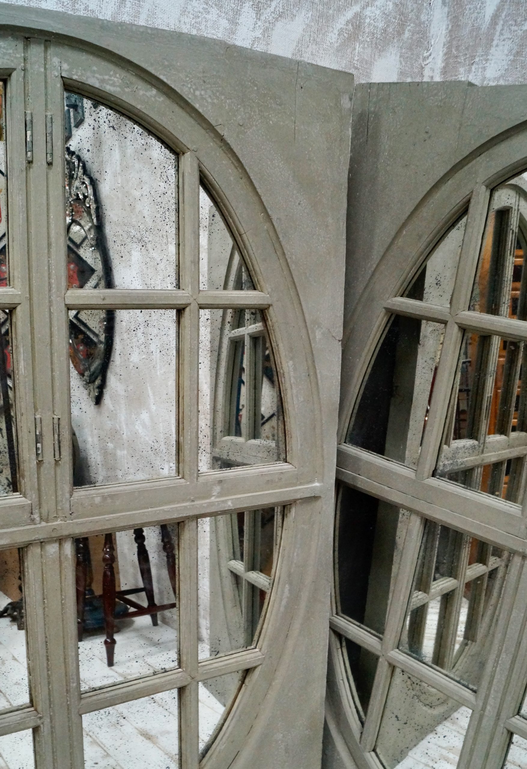 Antique Painted French Oak Window Mirrors – Clubhouse Interiors Ltd