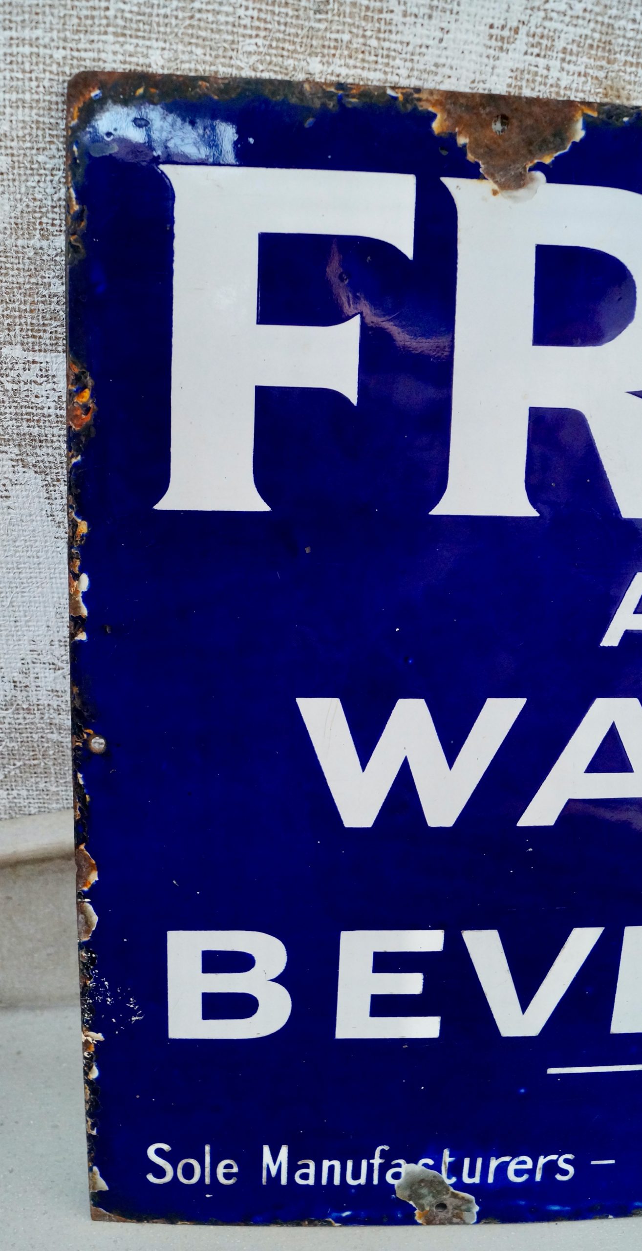 Vintage Fryco Aerated Water & Beverages Enamel Sign (SOLD) – Clubhouse ...