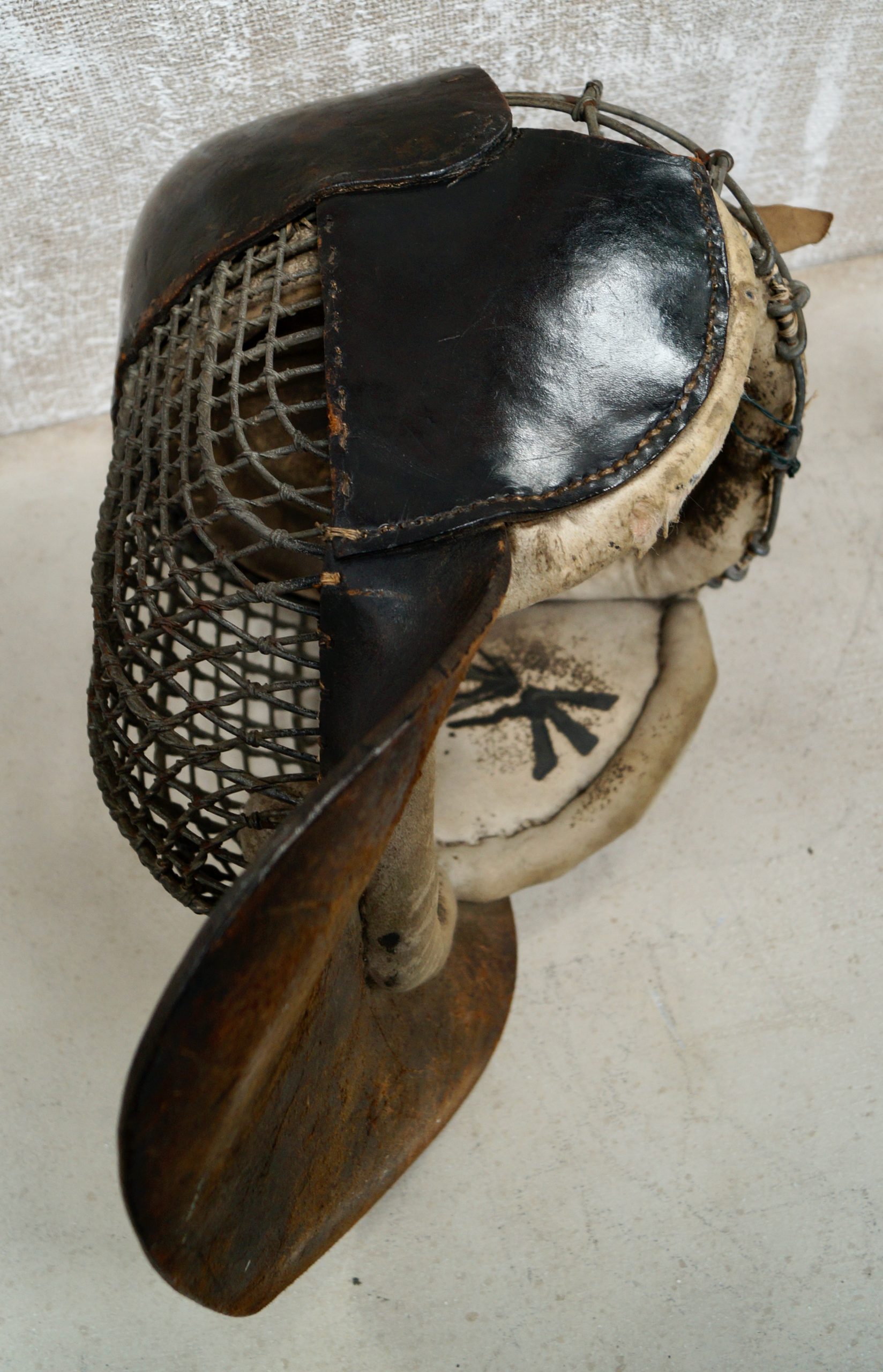Rare Antique Japanese Kendo Mask On Stand – Clubhouse Interiors Ltd