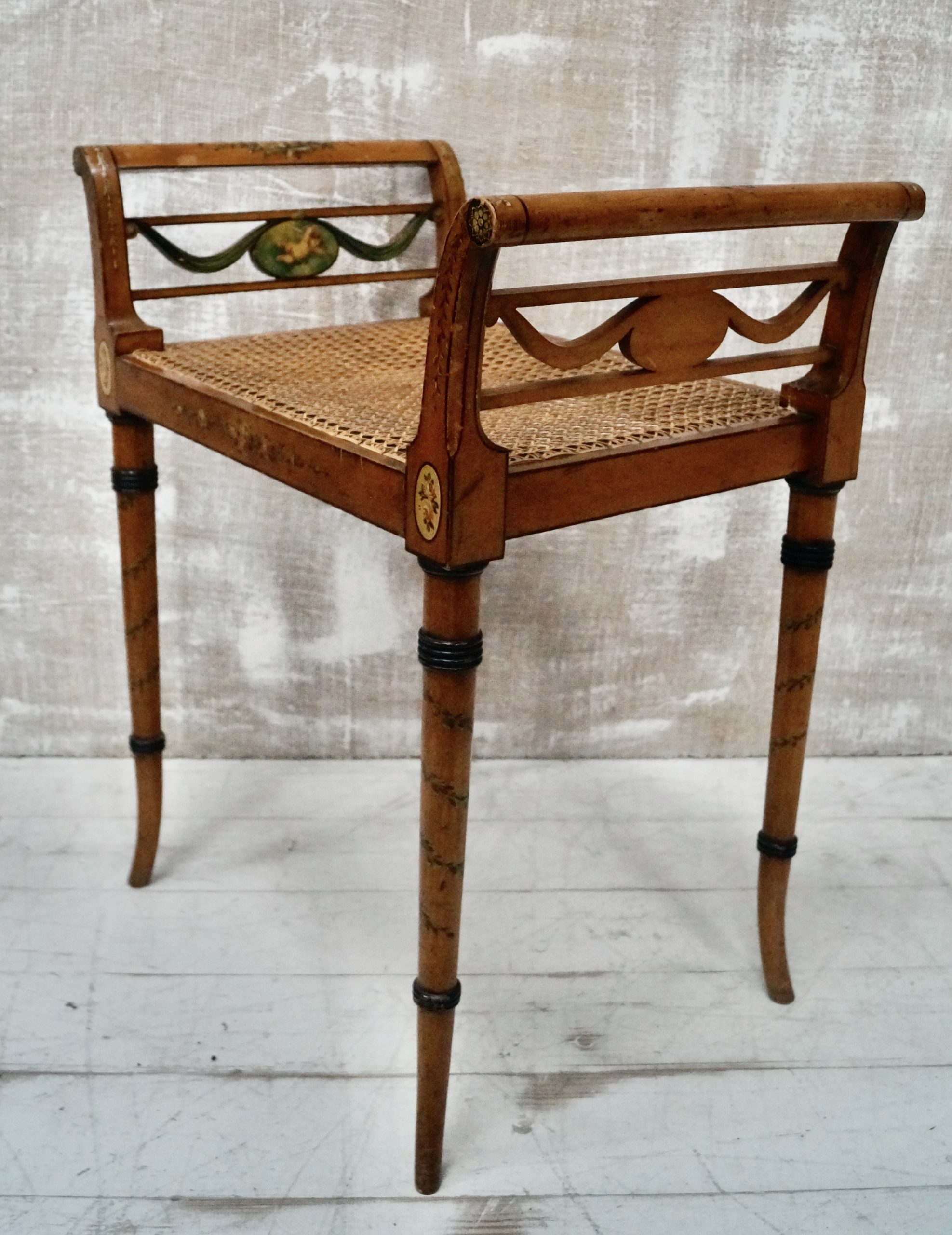 Edwardian Satinwood Cane Window Stool – Clubhouse Interiors Ltd
