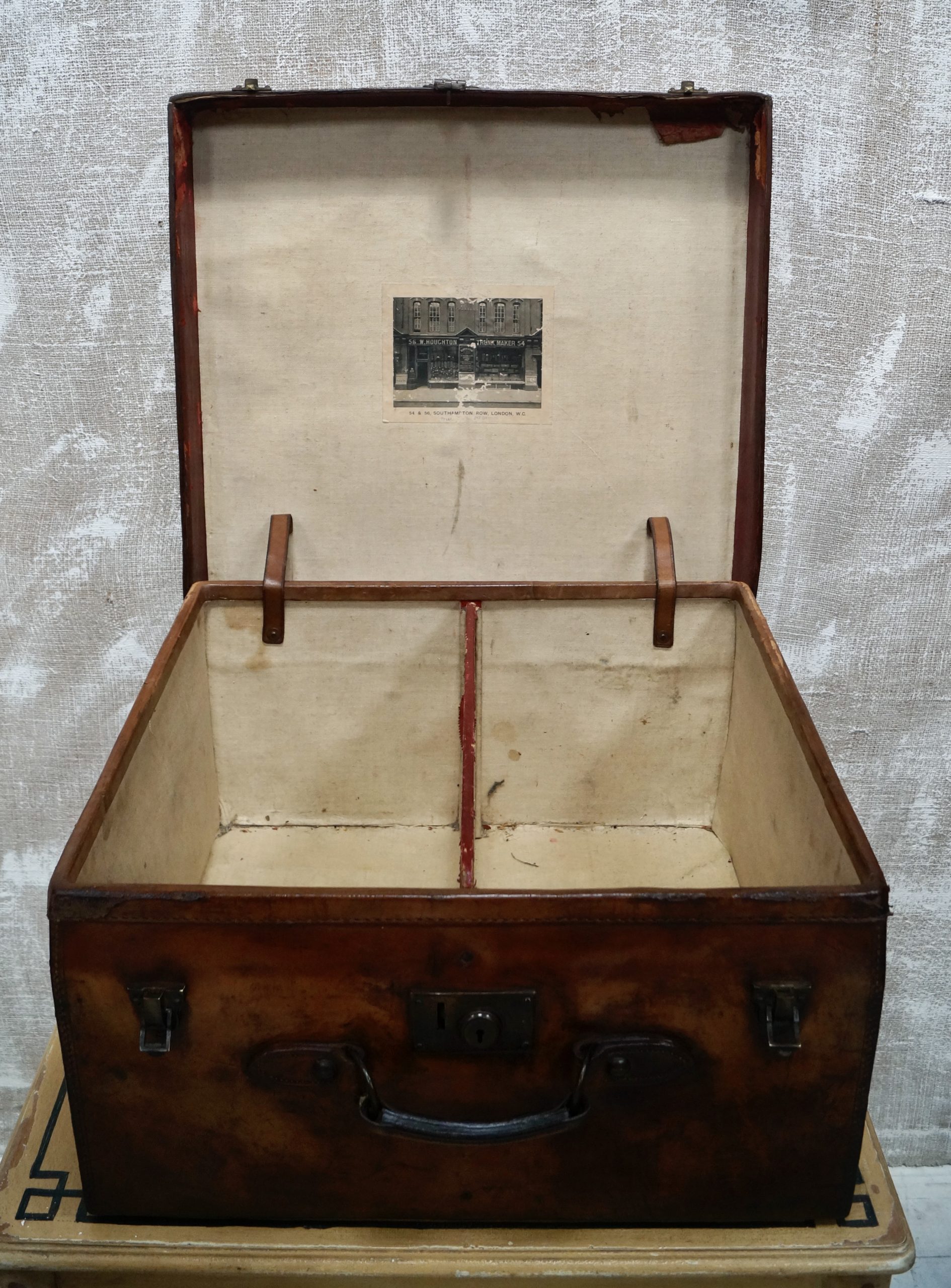 Antique W.Houghton Leather Travel Trunk (SOLD) – Clubhouse Interiors Ltd