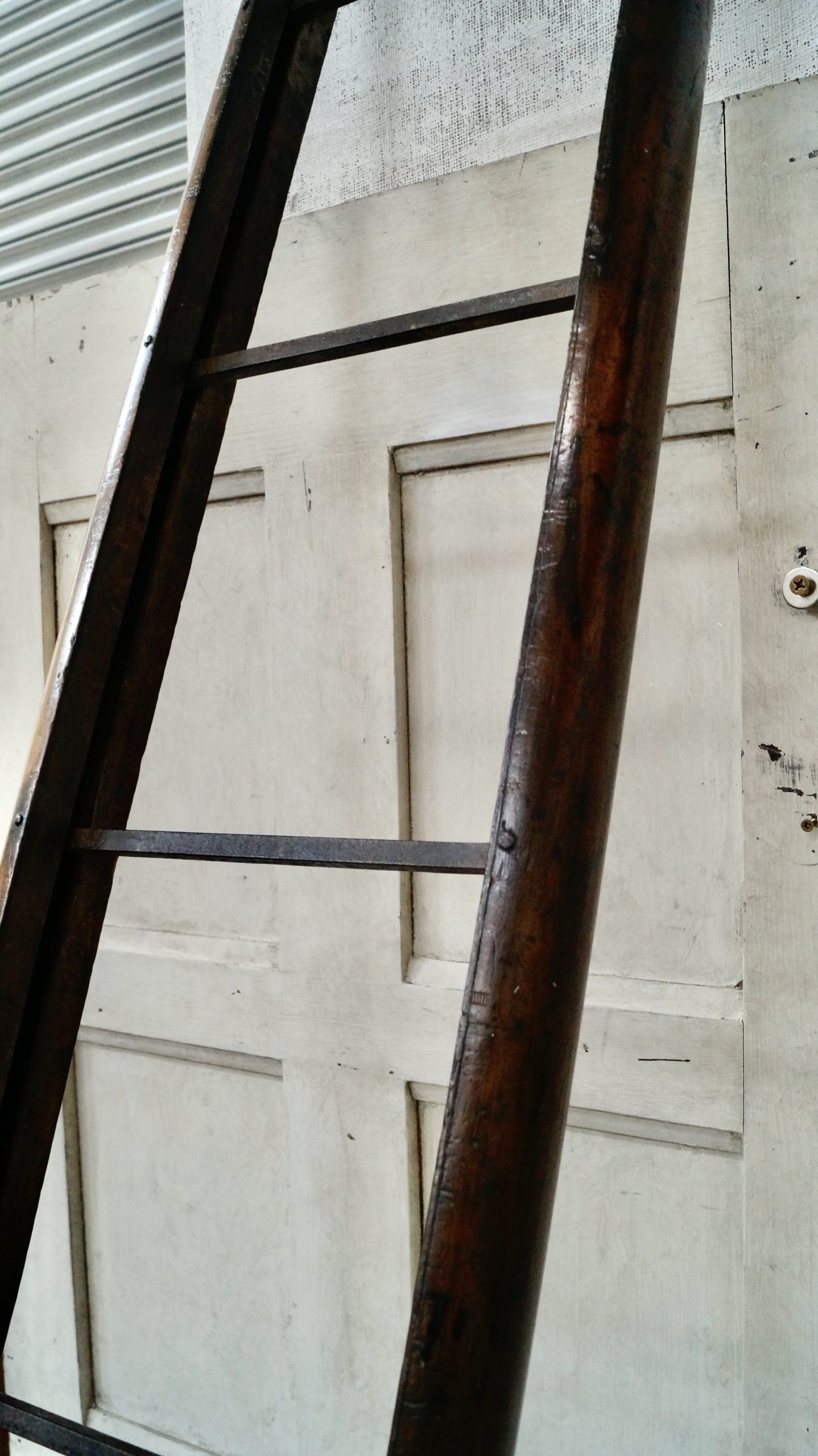 Regency Mahogany Library Pole Ladders – Clubhouse Interiors Ltd